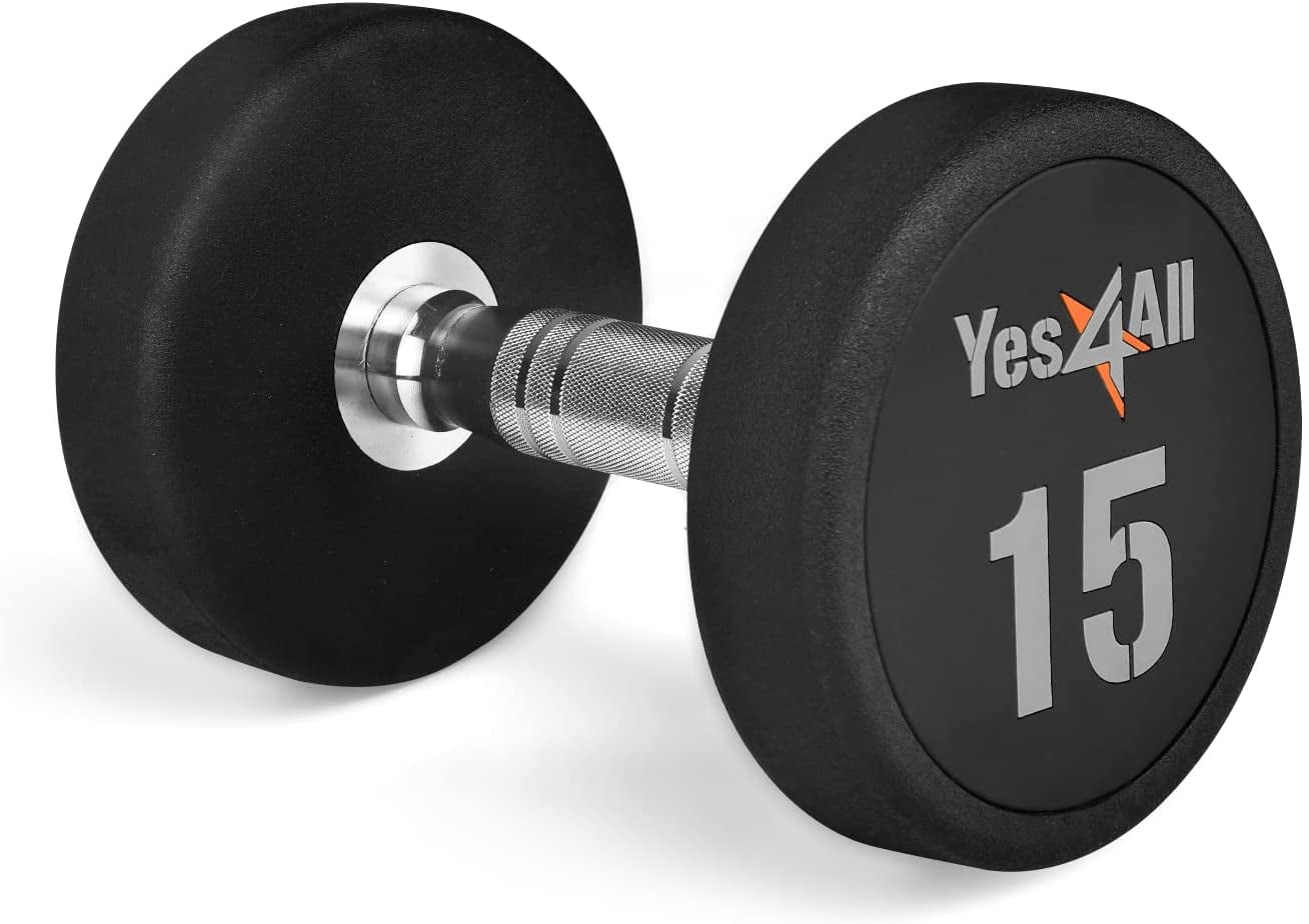 Yes4All 15 lbs Premium heavy weight Urethane Dumbbell, Single - Walmart.com