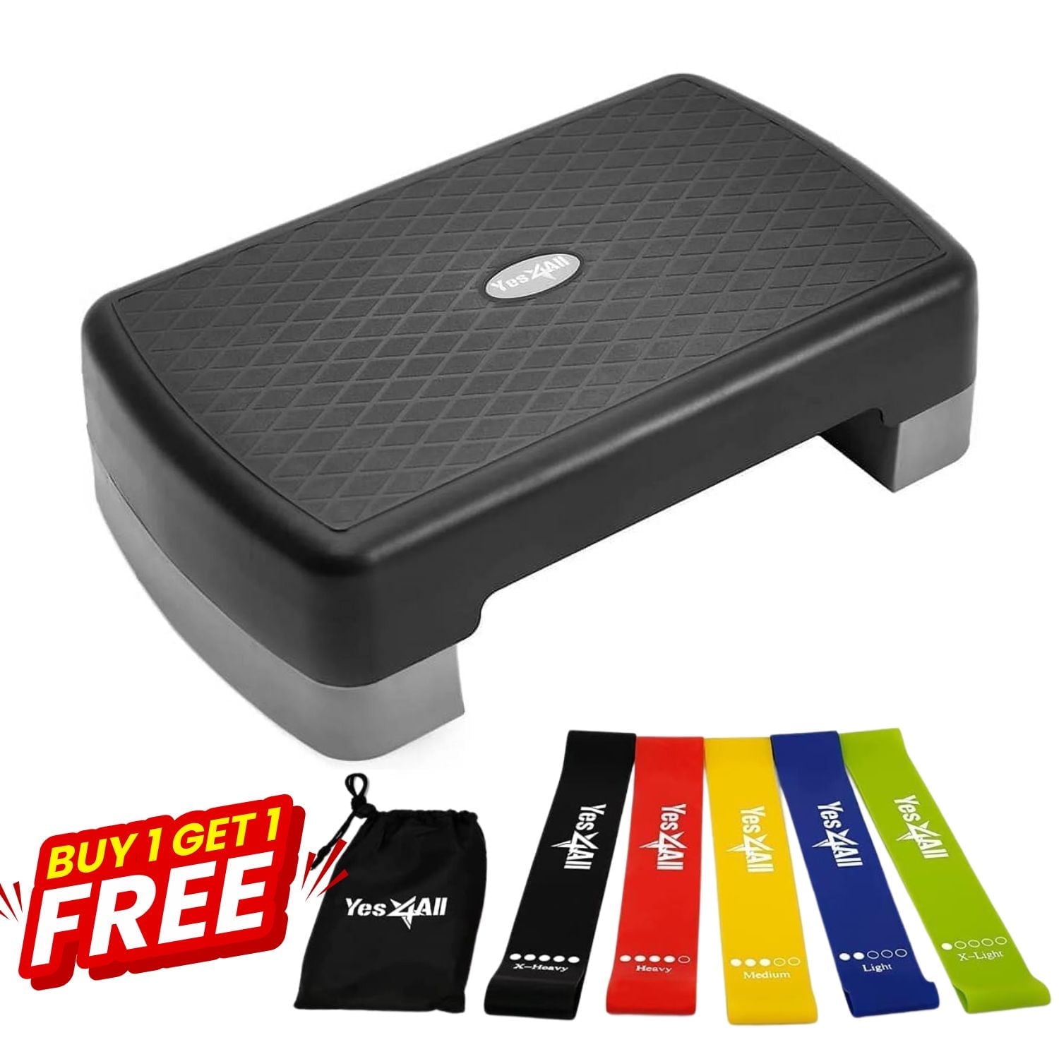 Yes4All 18.9" Aerobic Exercise Step Platform with 2 Risers, Adjustable ...