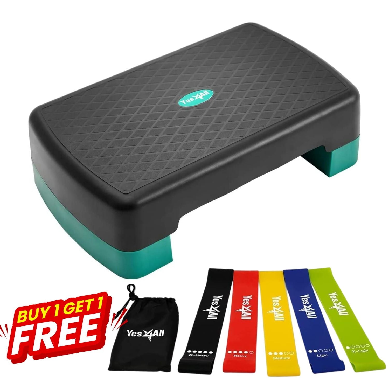 Yes4All 18.9" Aerobic Exercise Step Platform with 2 Risers, Adjustable ...