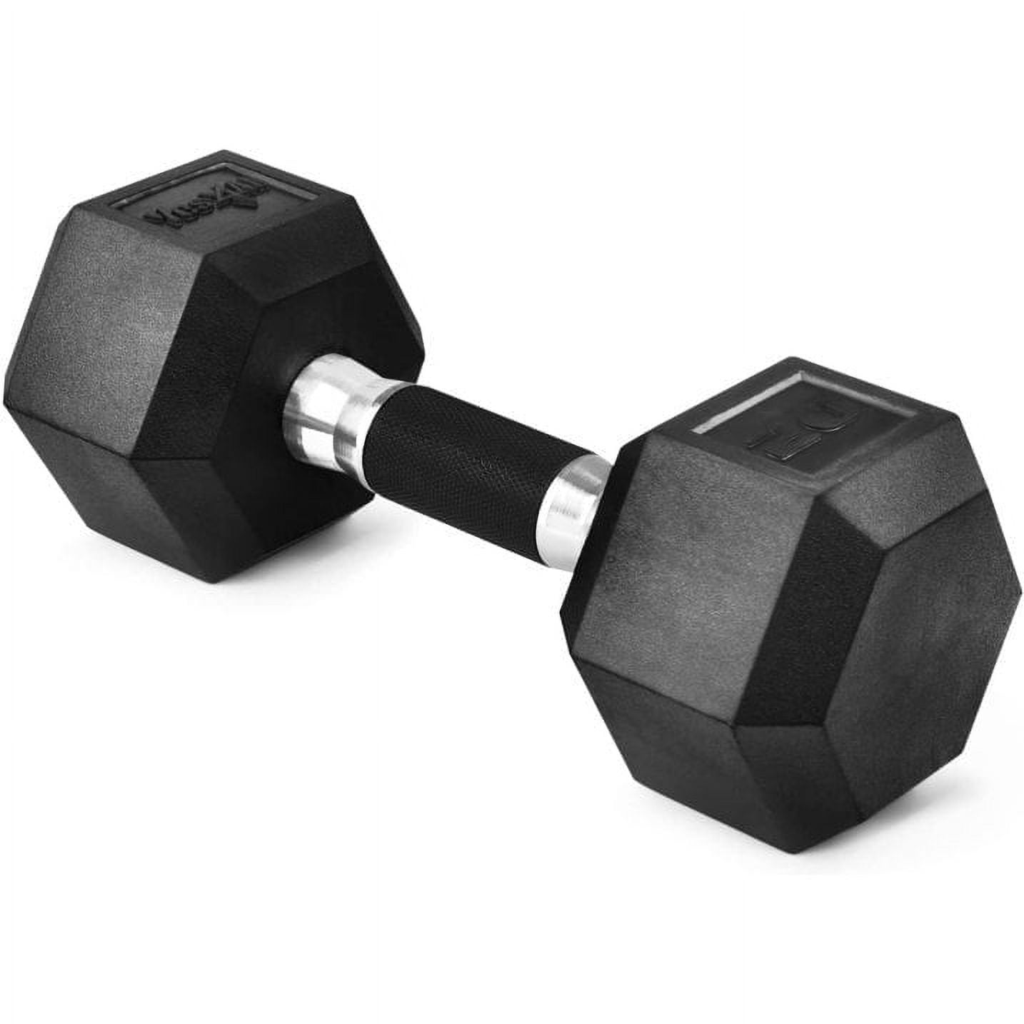 Yes4All Hex Rubber Grip Dumbbell, Black, 20 lbs - Walmart.com