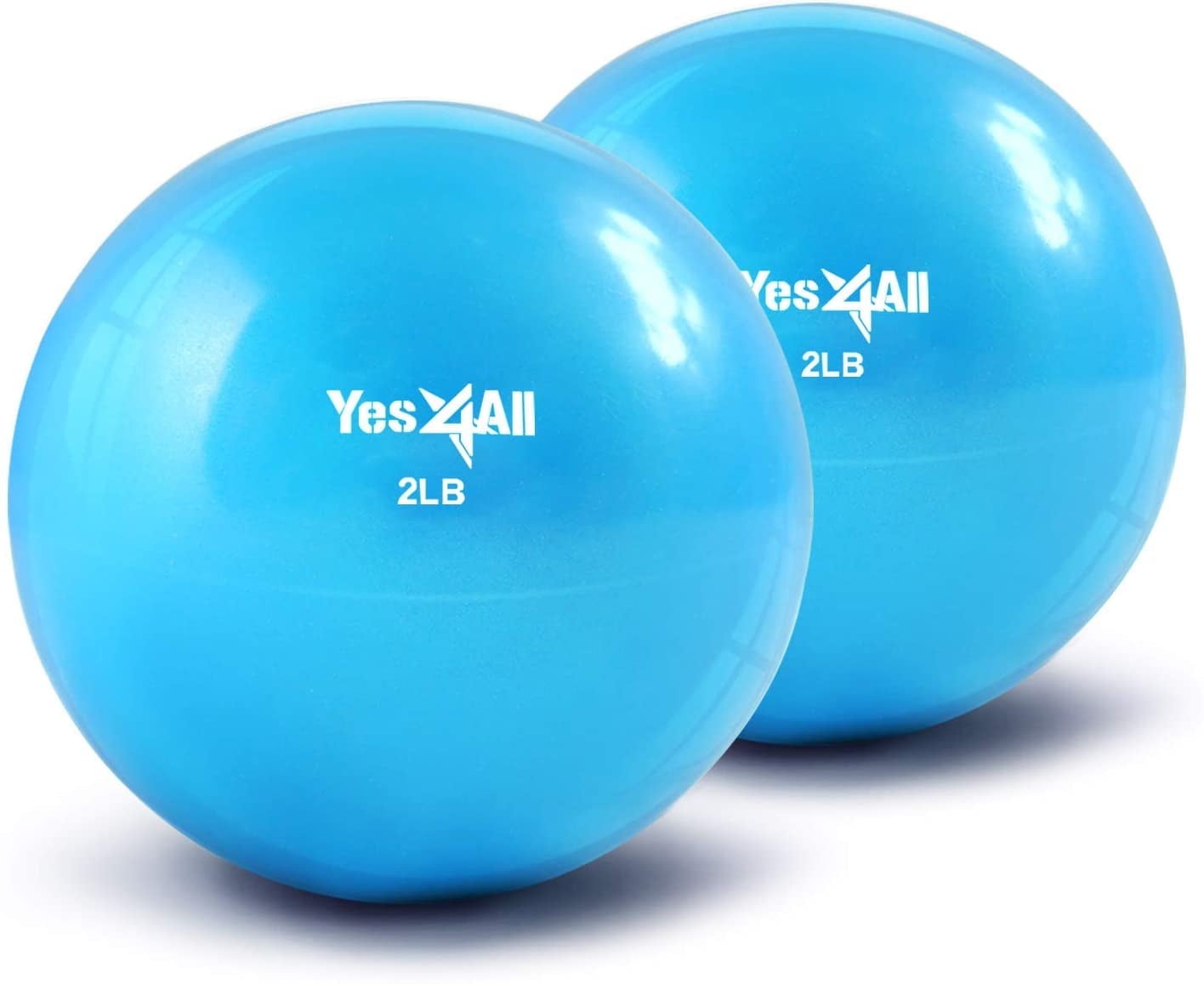 Yes4All 2lbs Soft Weighted Toning Ball Blue Pair - Walmart.com