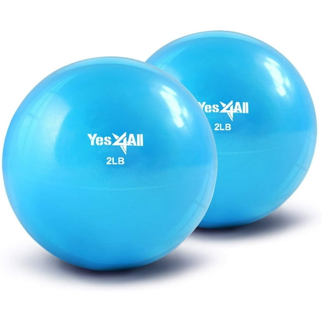 Yes4All 2lbs Soft Weighted Toning Ball Blue Pair - Walmart.com