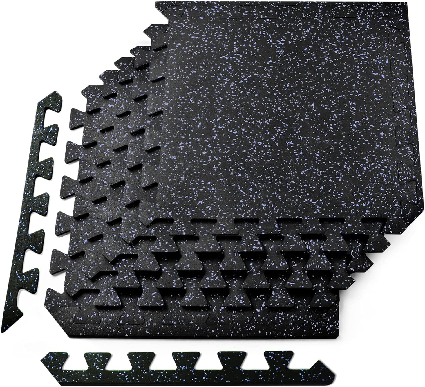 Yes4All 3/8 inch Thick Interlocking Rubber Floor Mat, 6 Tiles, 24Sqft ...