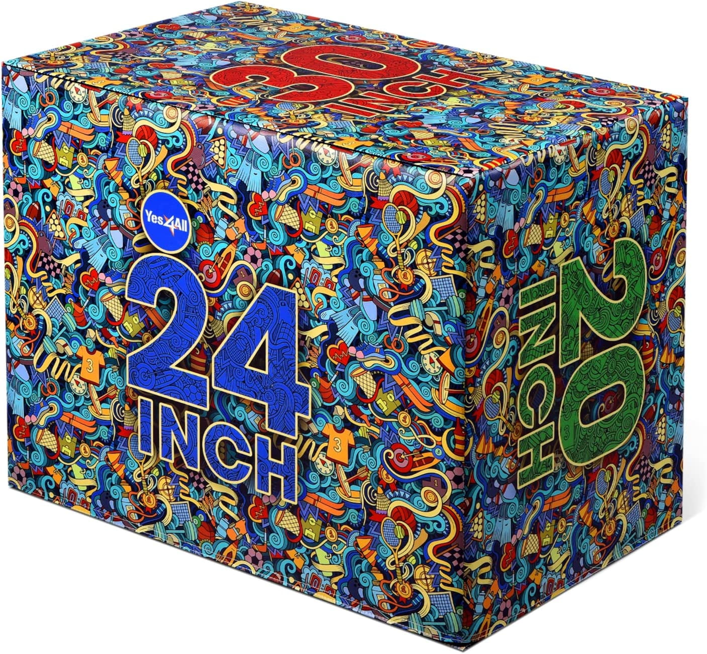 Yes4All 3-in-1 Foam Plyometric Box for Crossfit Workout, 15 lbs Weight ...