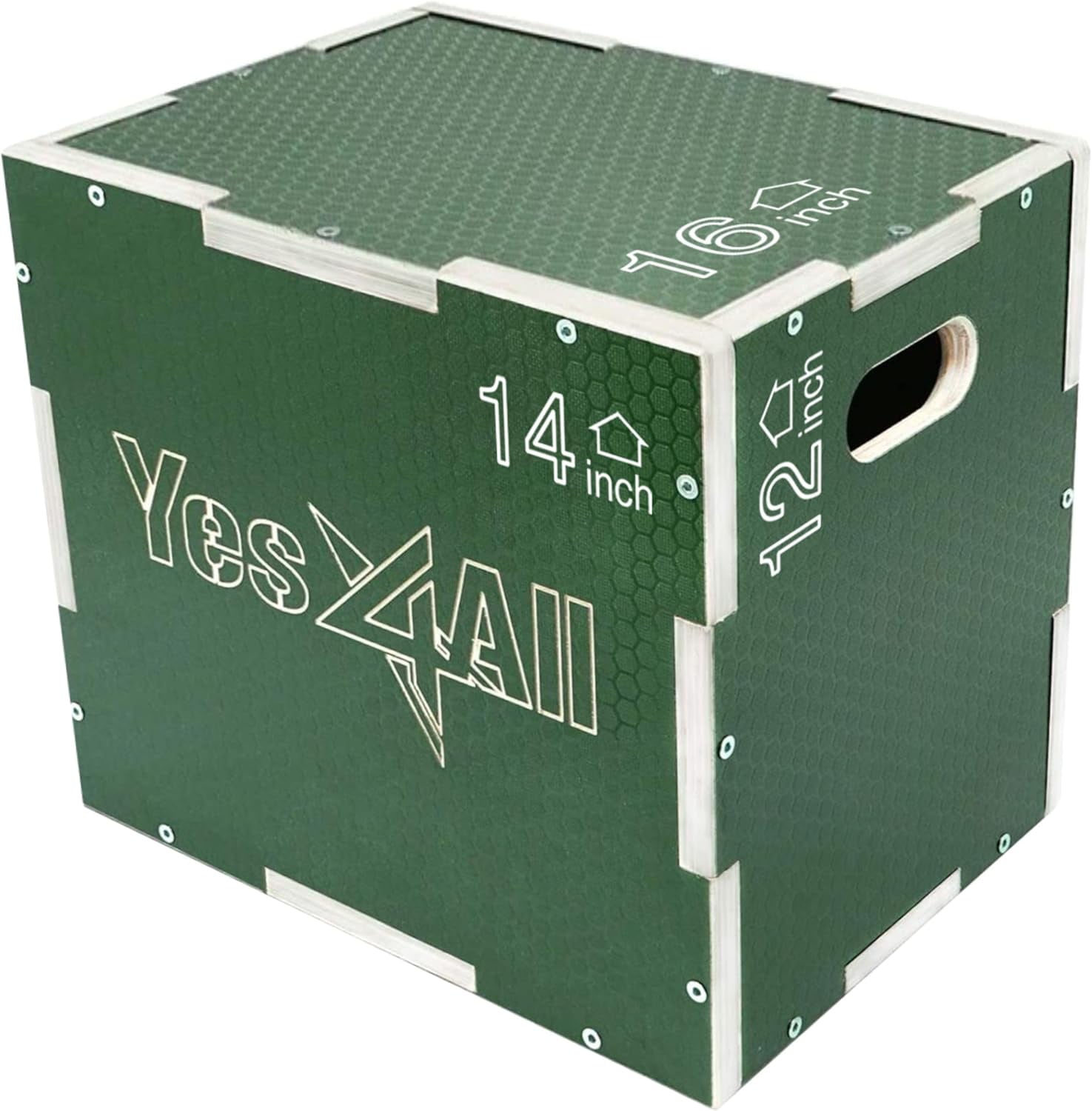 Yes4All 3-in-1 Wooden Plyo Box, Non Slip Surface with Hex Grip, Three ...
