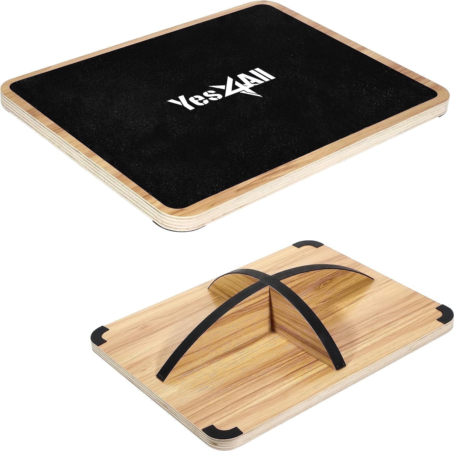 Yes4All 360 Degree Rotation Rocker Wooden Balance Board, Anti-Slip ...