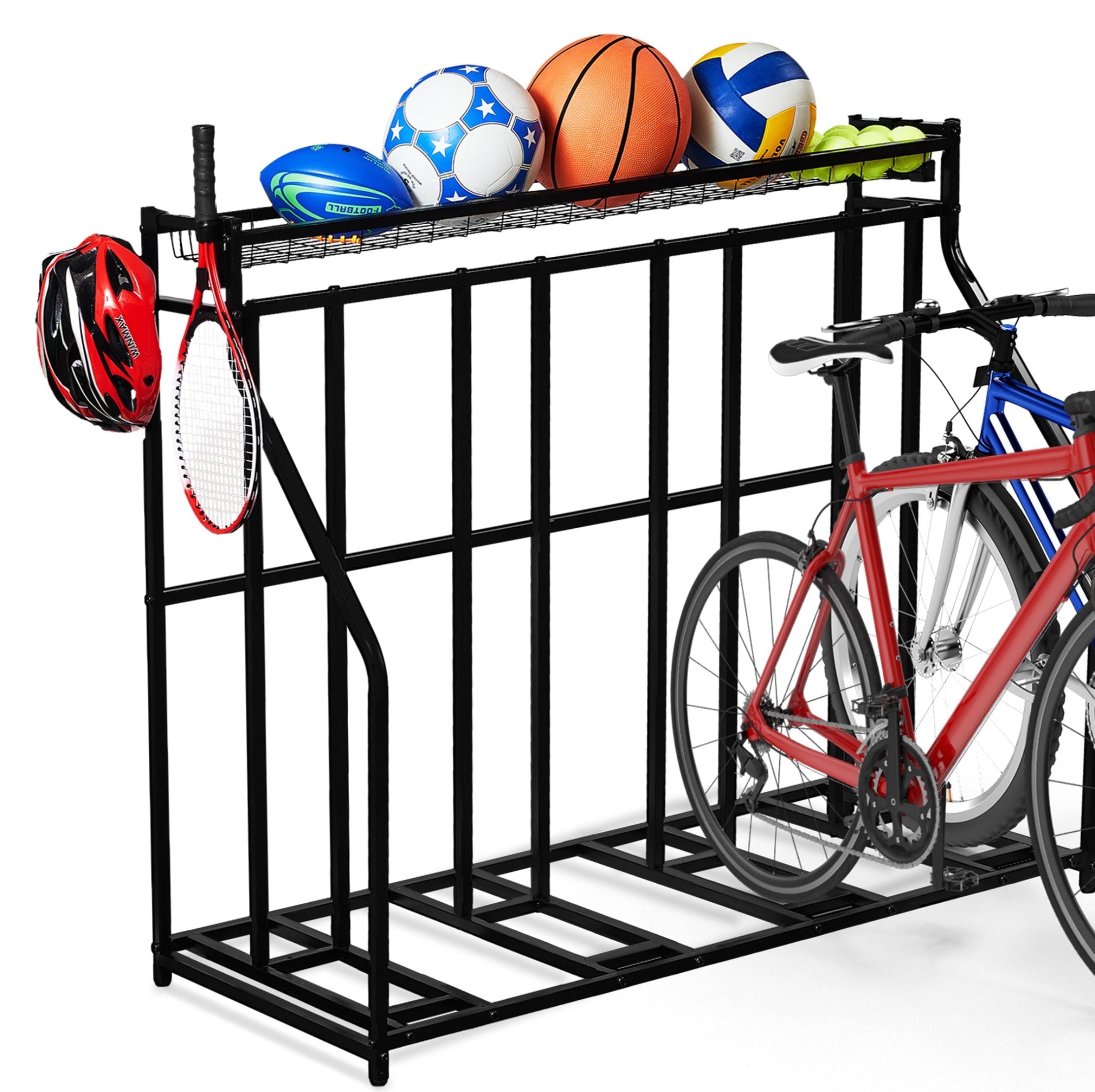 Yes4All 4-Bike Stand, Bike Storage Rack, Bicycle Floor Rack for Garage Organizer, Indoor ...