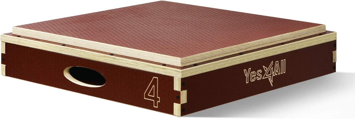 Yes4All 4 in Stackable Wooden Plyo Box, with Anti-Slip Surface for Home ...