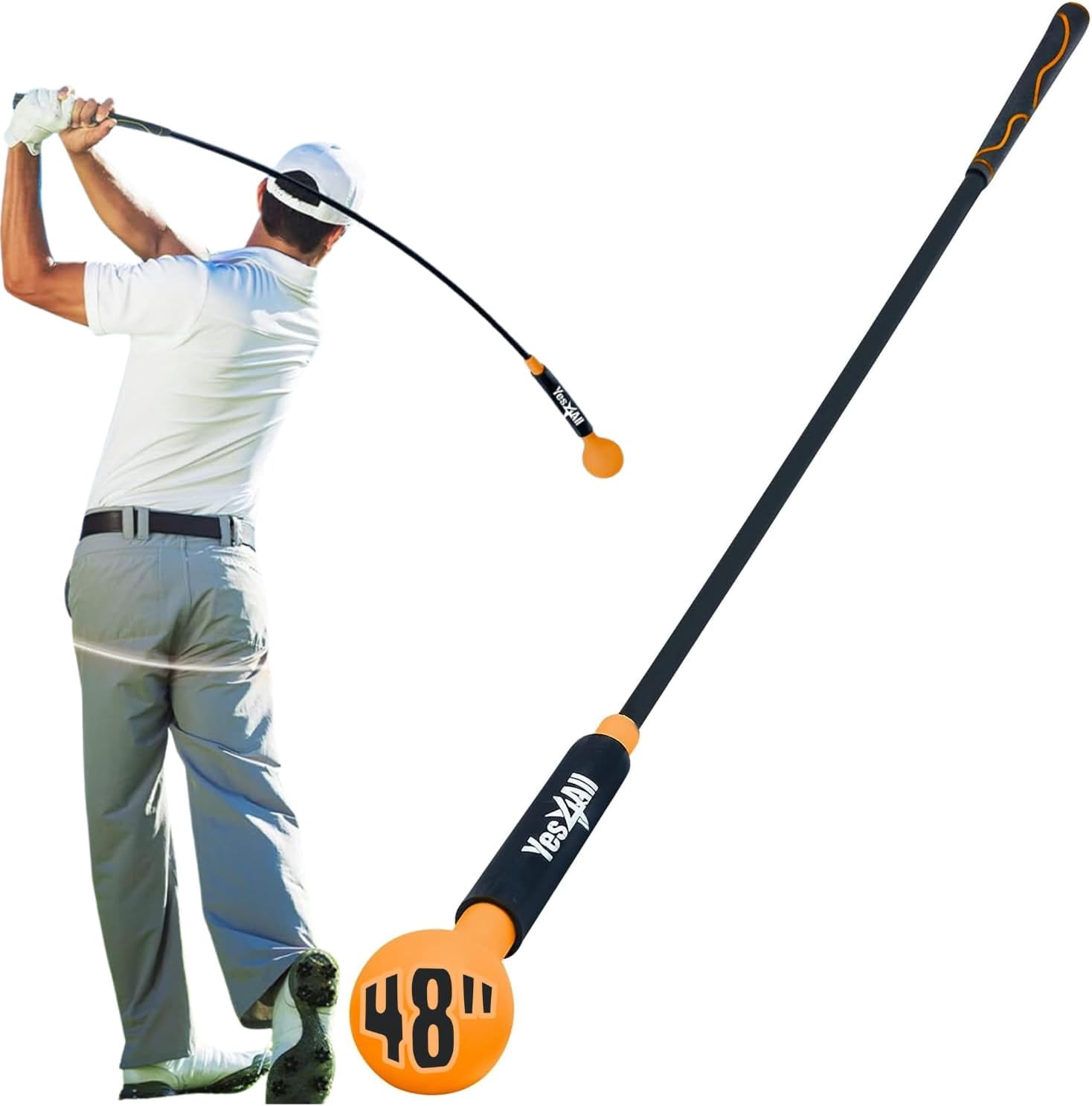 Yes4All 48 Inches Golf Swing Trainer Aid Improve Flexibility, Tempo ...