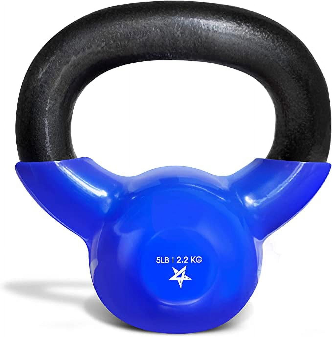 Yes4All 5lb Vinyl Coated / PVC Kettlebell, Blue, Single - Walmart.com