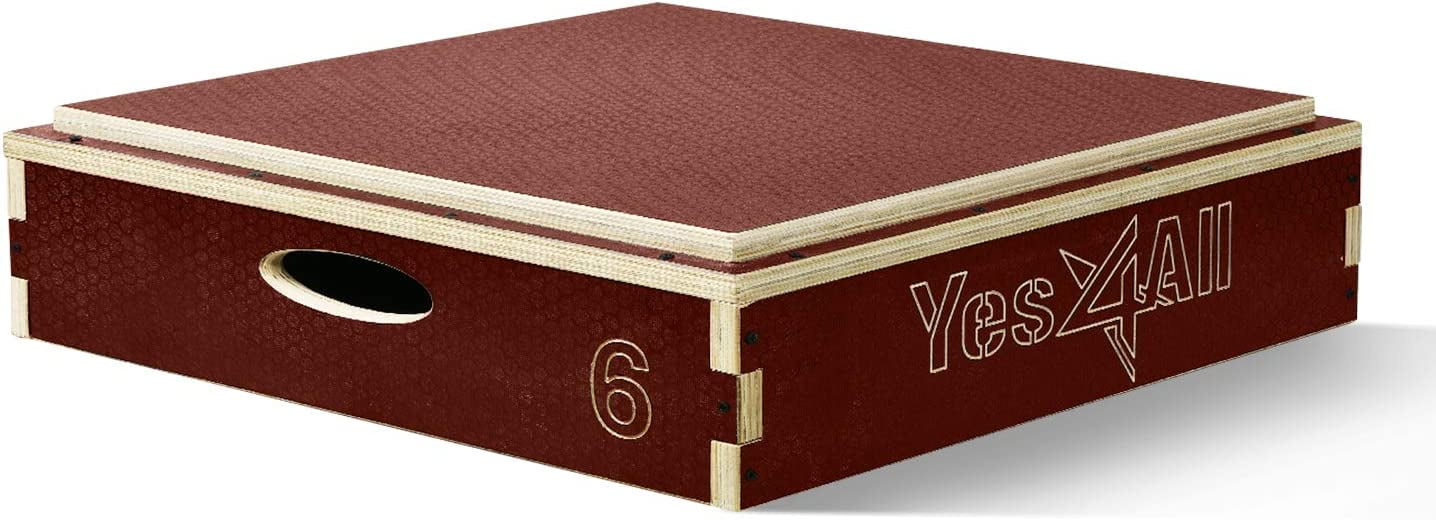 Yes4All 6 in Stackable Wooden Plyo Box, with Anti-Slip Surface for Home ...
