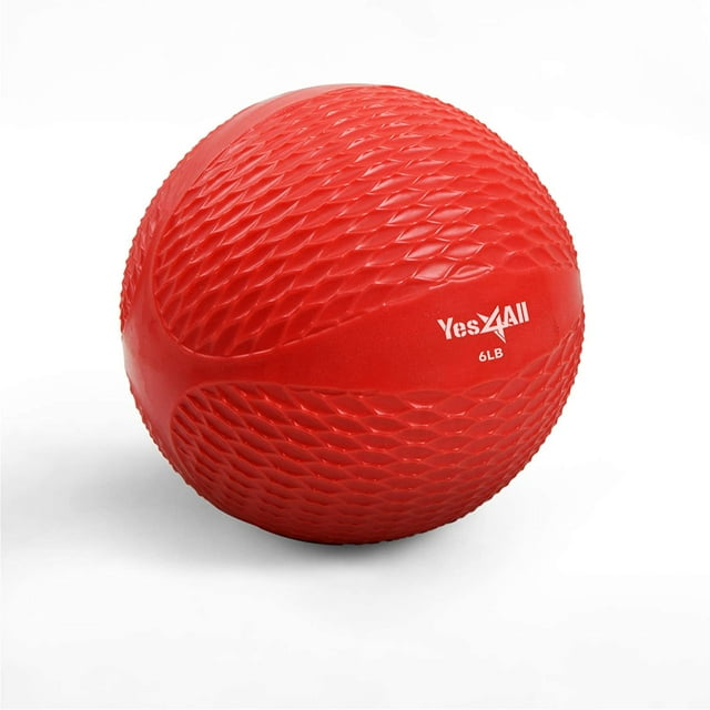 Yes4All 6lbs Soft Weighted Toning Ball Diamond Knurl Red - Walmart.com