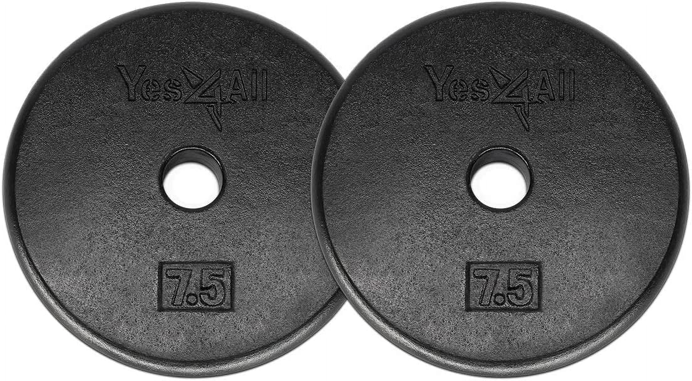 Yes4All 7.5 lbs Standard Weight Plates, 1 inch Cast Iron Weight Plates ...
