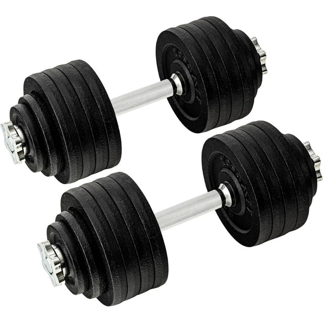 Yes4All 105 LBS Adjustable Cast Iron Dumbbells Set - Essential Everyday ...