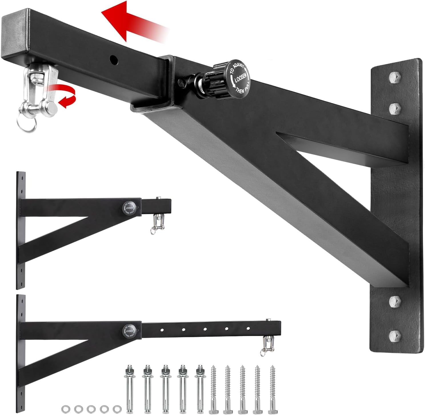 Yes4All Adjustable Heavy Duty Steel Wall Mount Punching Bag Hanger, 150 ...