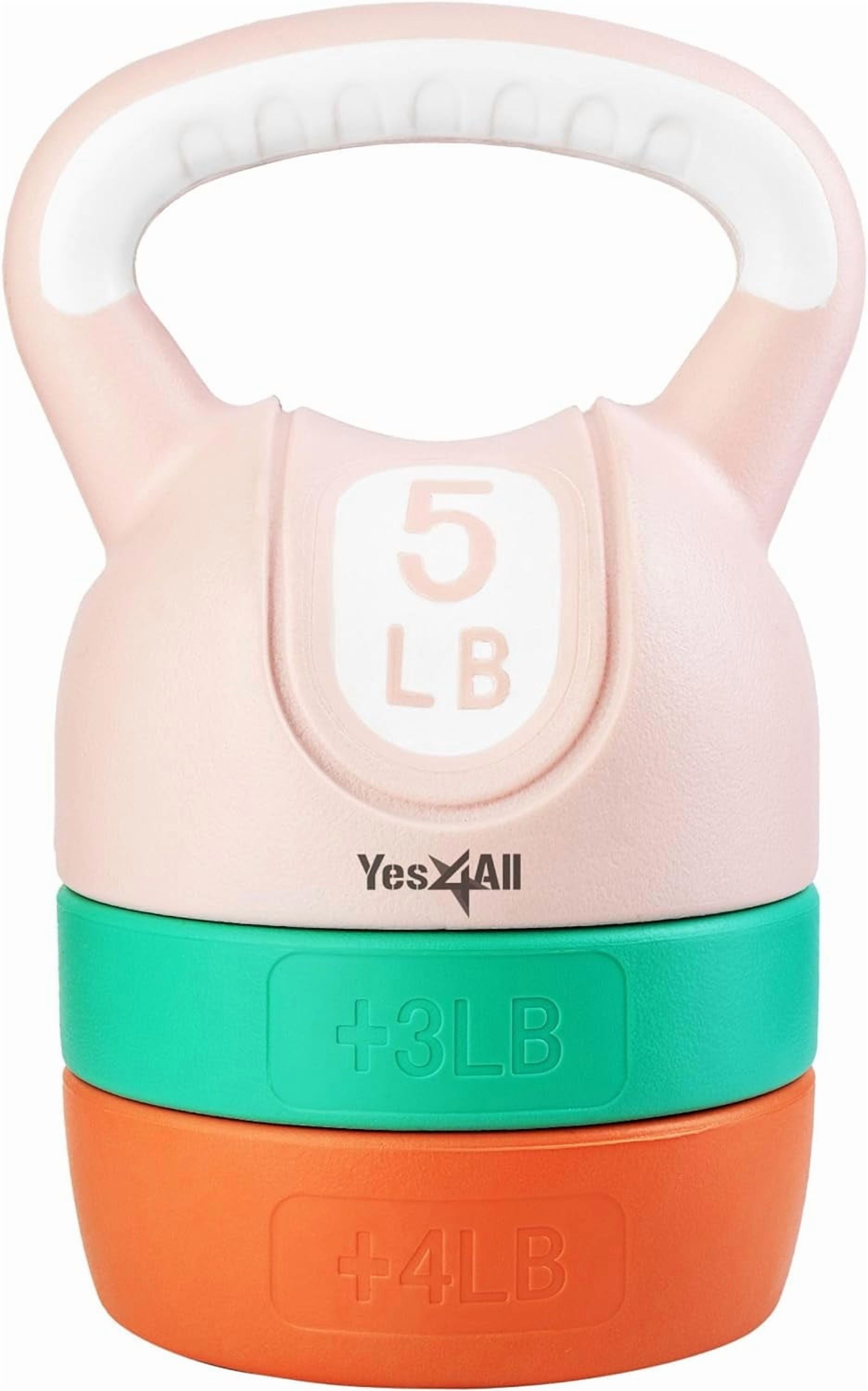 Yes4All Adjustable Kettlebell Weight Set 12lbs, Wide Grip Handle ...