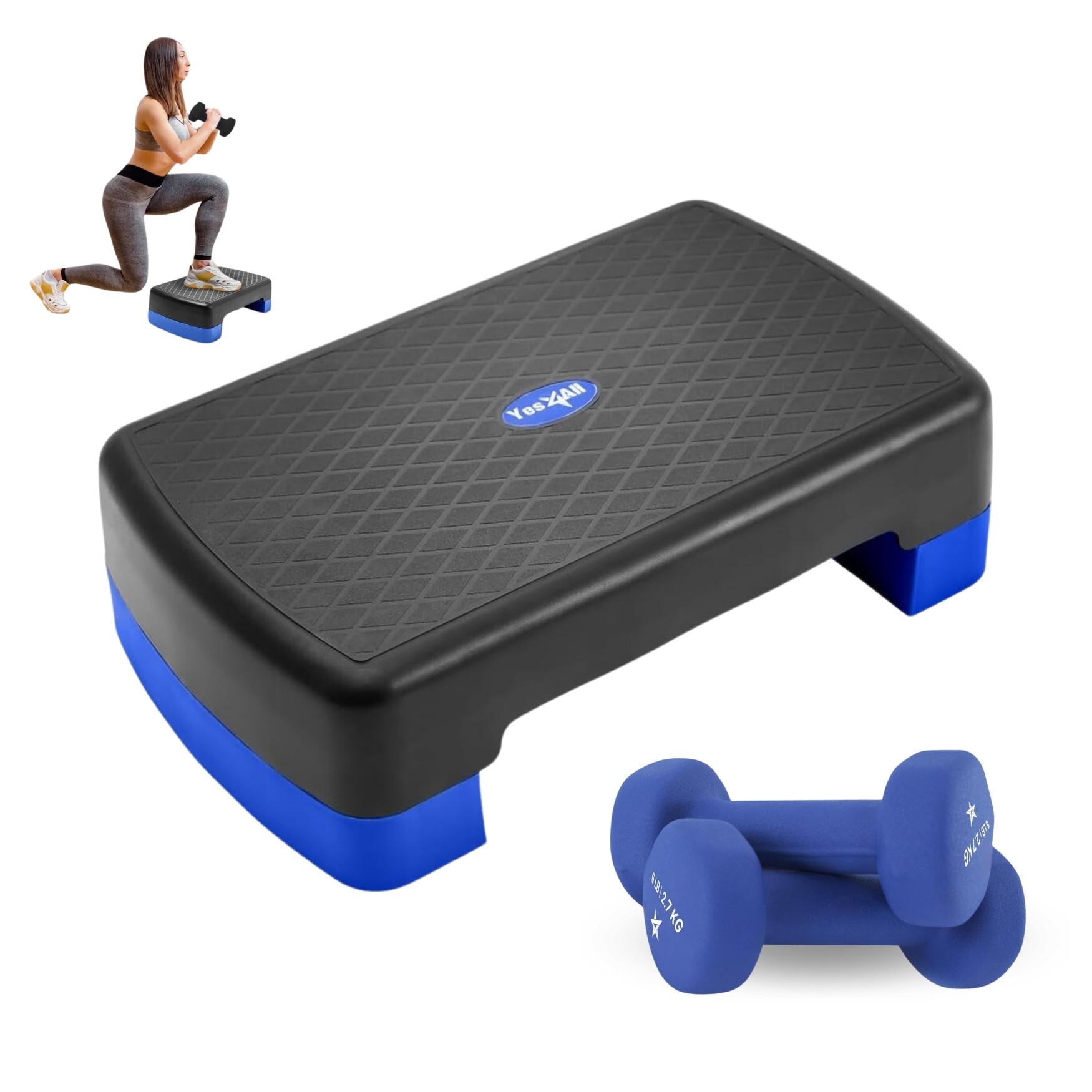 Yes4All Aerobic Step Platform, 18 inch with 4" 6" Adjustable Height ...