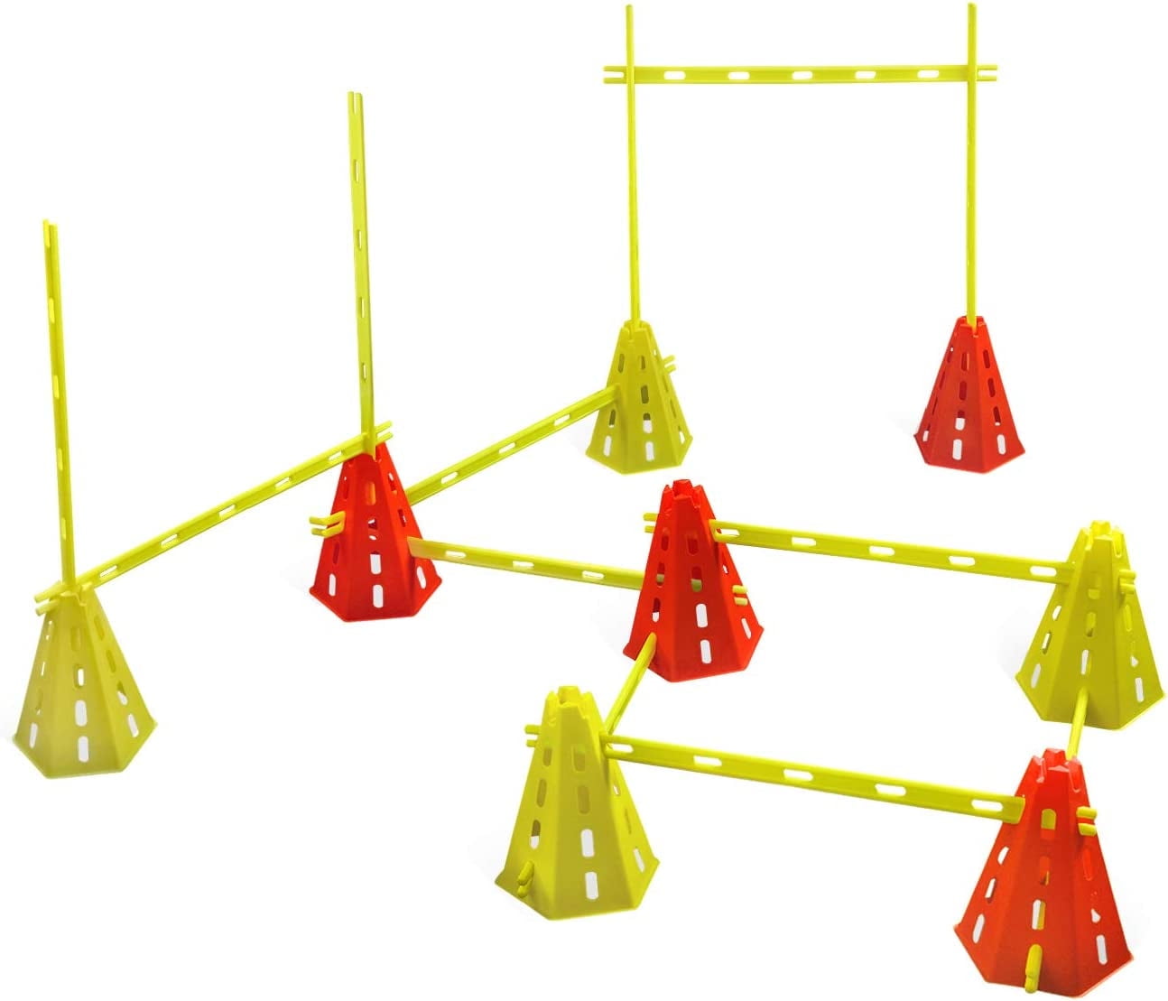 Yes4All Agility Cones Hurdle, Set 4 Green & 4 Orange Cones & 12 Green Bars - Walmart.com