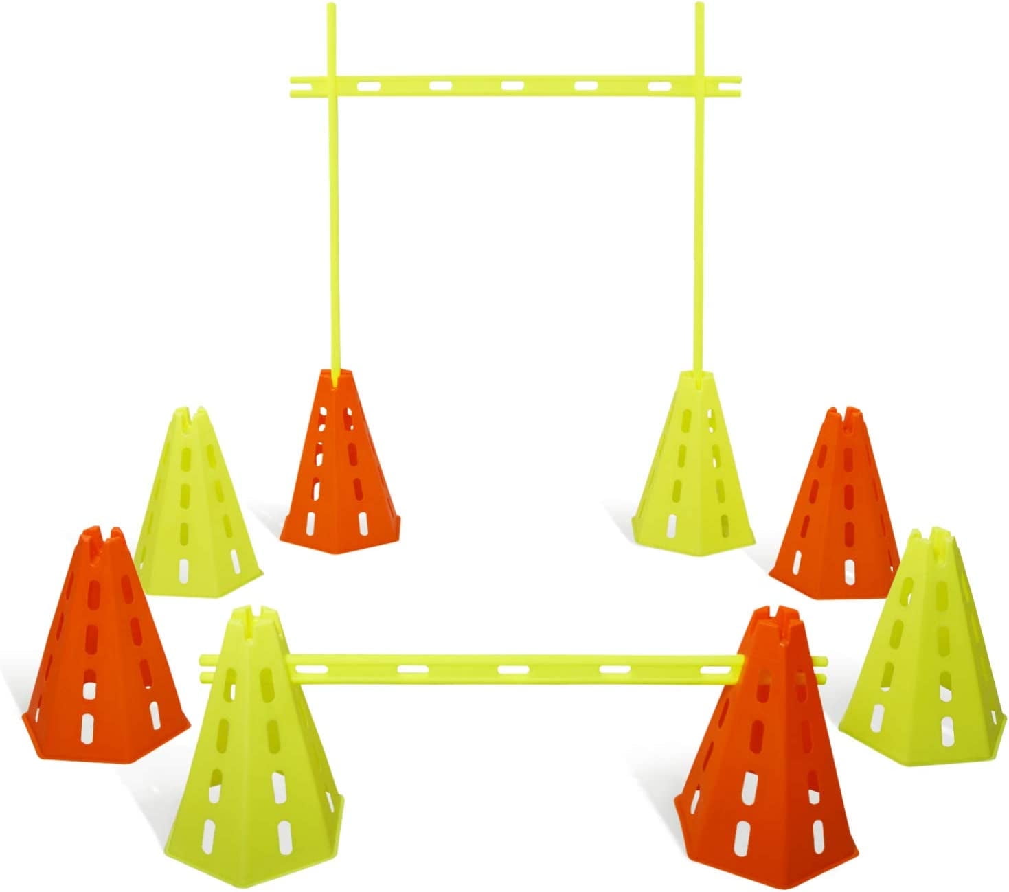 Yes4All Agility Cones Hurdle, Set 4 Green & 4 Orange Cones & 4 Green ...