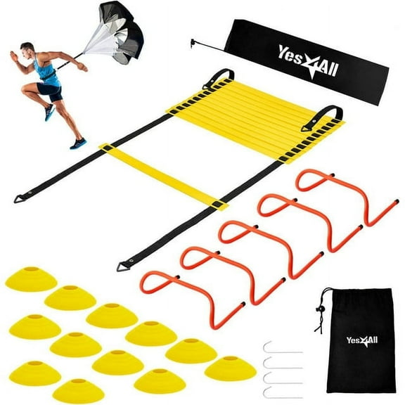 Agility Ladder Speed Training Equipment Set-20ft Agility Ladder 12 ...