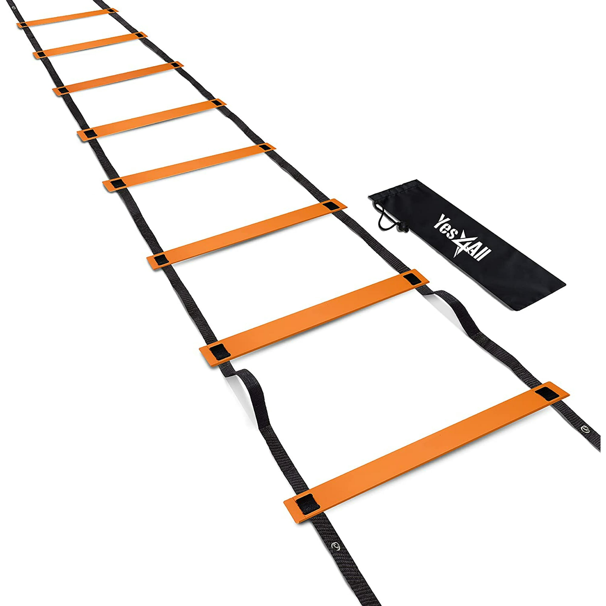 Yes4All Agility Ladder, 8 Rungs, Adjustable Nylon Straps, Orange, Speed ...