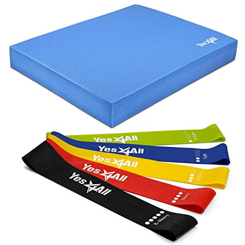 Yes4All Balance Pad and Resistance Loop Bands Set - Large (Blue ...