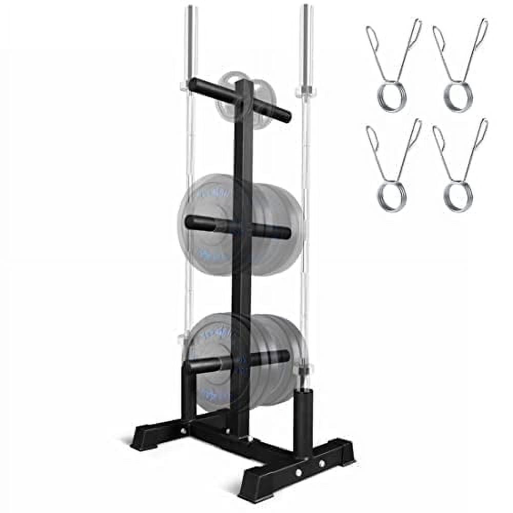 Yes4All Metal Weightlifting Plate Tree Holder & Barbell Storage Rack, 6 ...