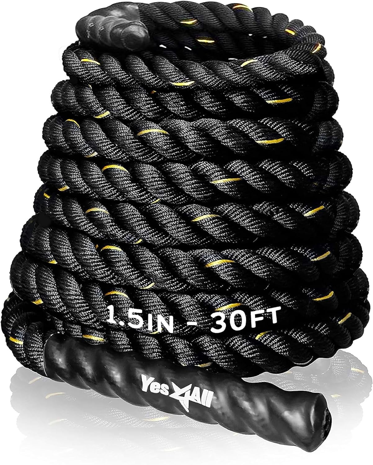 Yes4All Battle Rope 1.5/2 Inch Diameter Poly Dacron 30, 40, 50 Ft ...