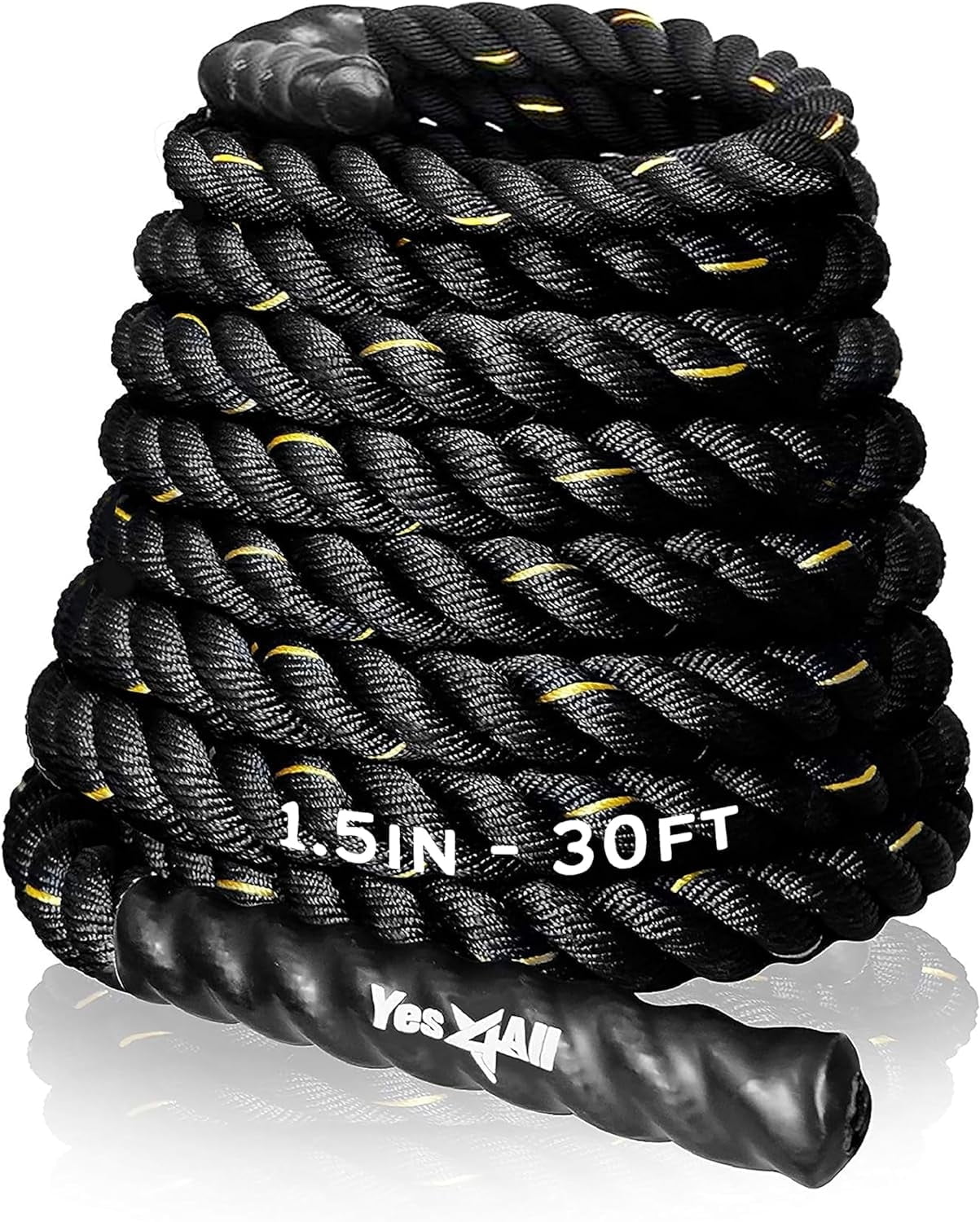 Yes4All Battle Rope 1.5/2 Inch Diameter Poly Dacron 30, 40, 50 Ft ...