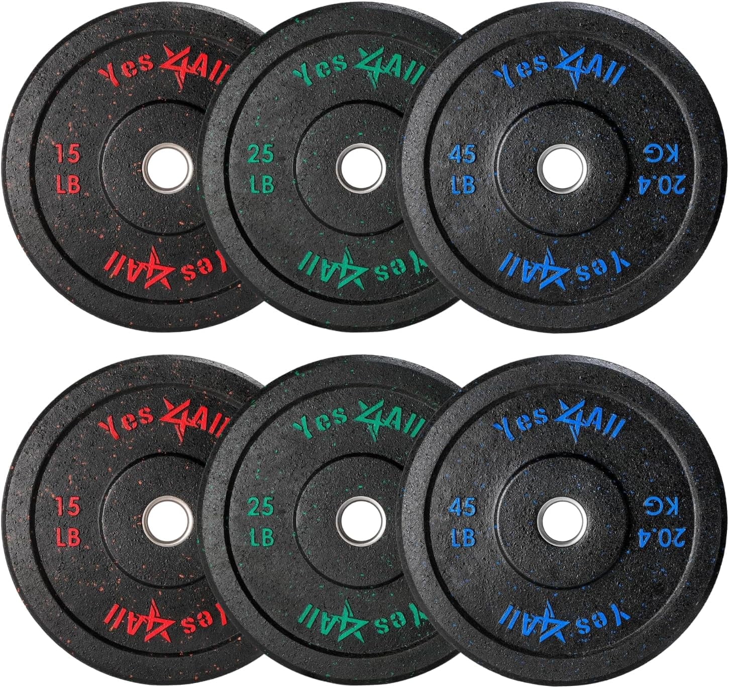 Yes4All Bumper Weight Plate Set 100lbs - Walmart.com