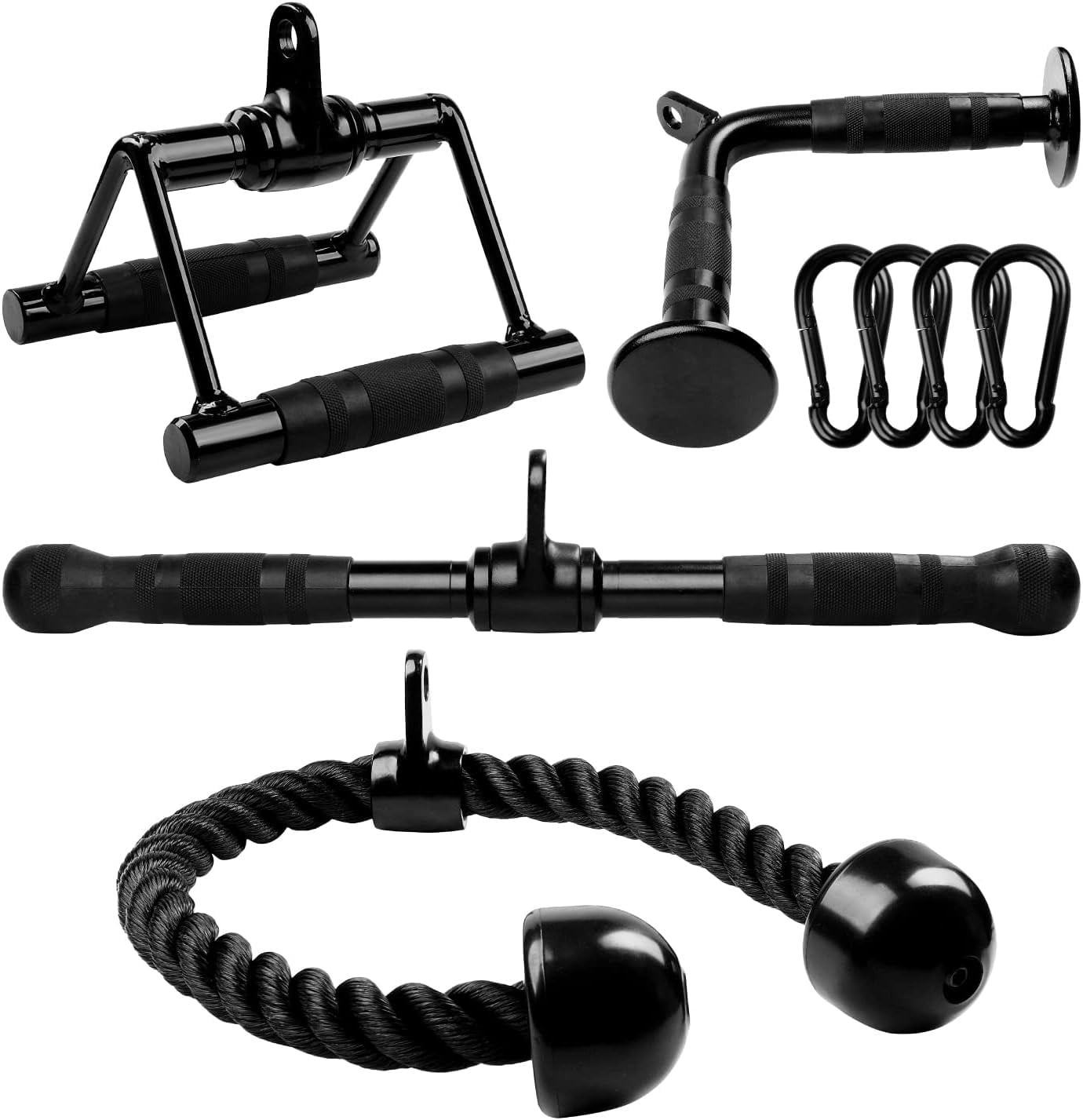 Yes4All Cable Machine Attachment, Tricep Straight Bar, V Bar, LAT ...