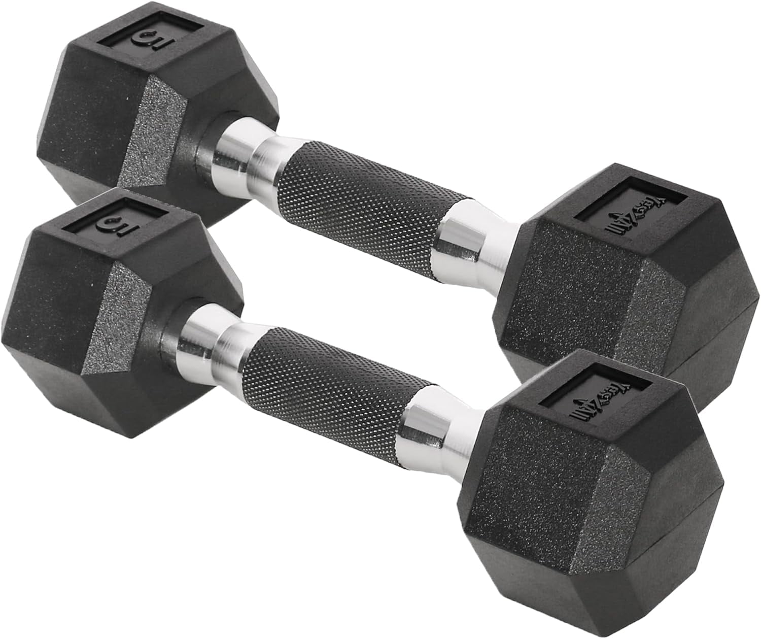 Yes4All Chrome/Rubber Grip Encased Hex Dumbbells – Hand Weights With ...