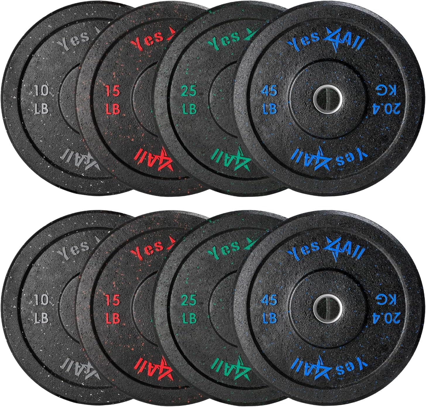 Yes4All Colored Bumper Weight Plate Set 190lbs - Walmart.com