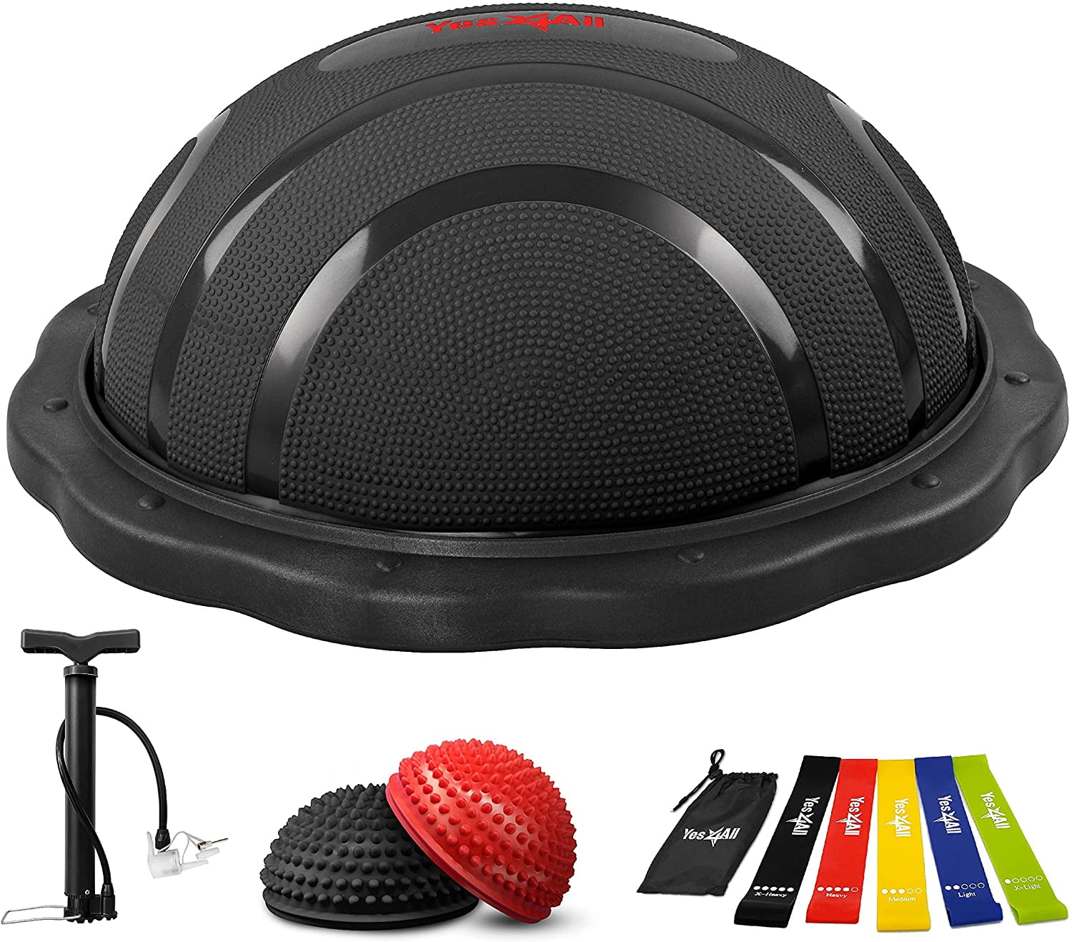 Yes4All Combo Half Ball Balance Trainer with Balance Pods and Exercise ...