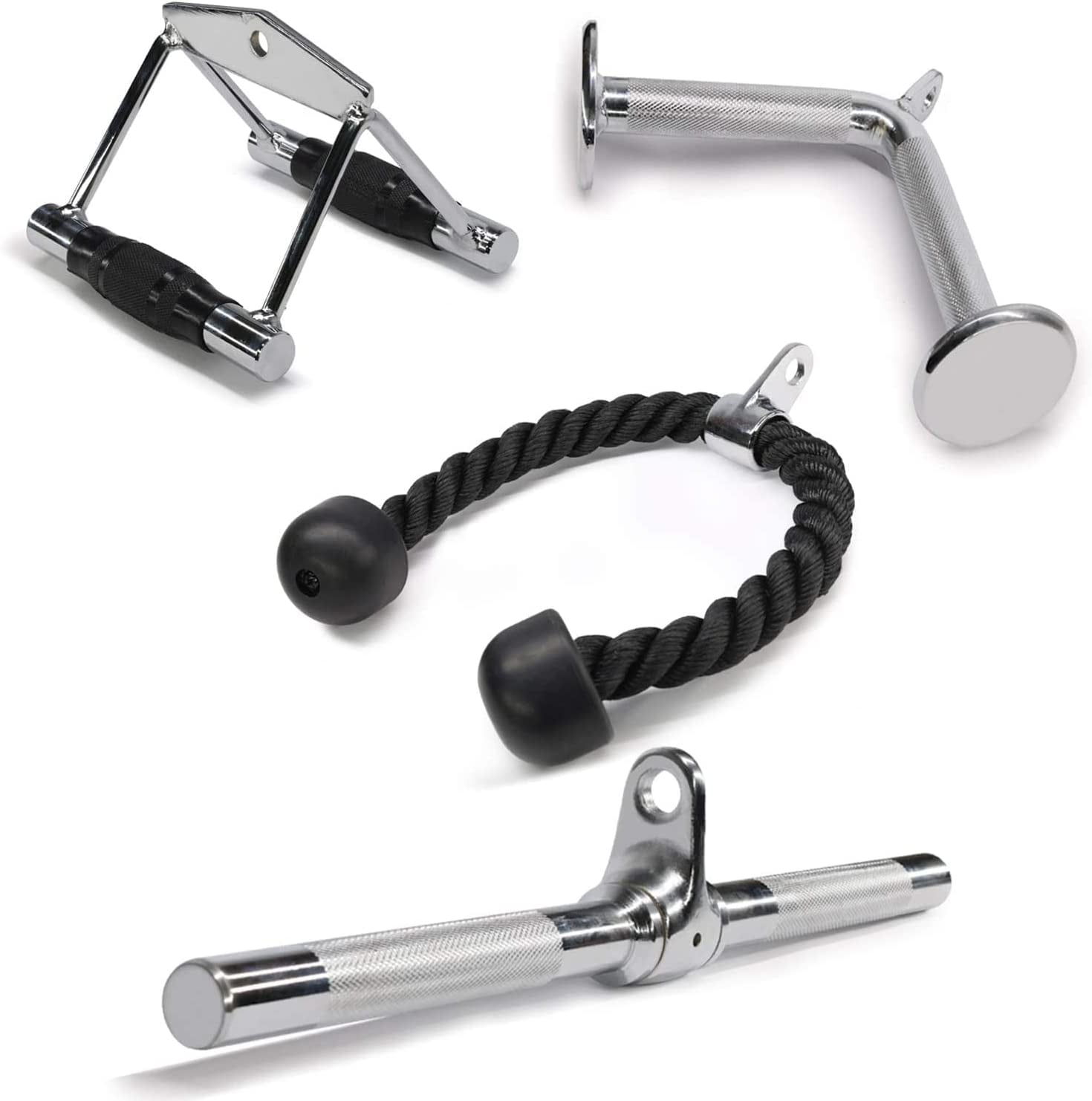 Yes4All Double D Handle + Deluxe Tricep Rope + Straight Rotating Bar ...