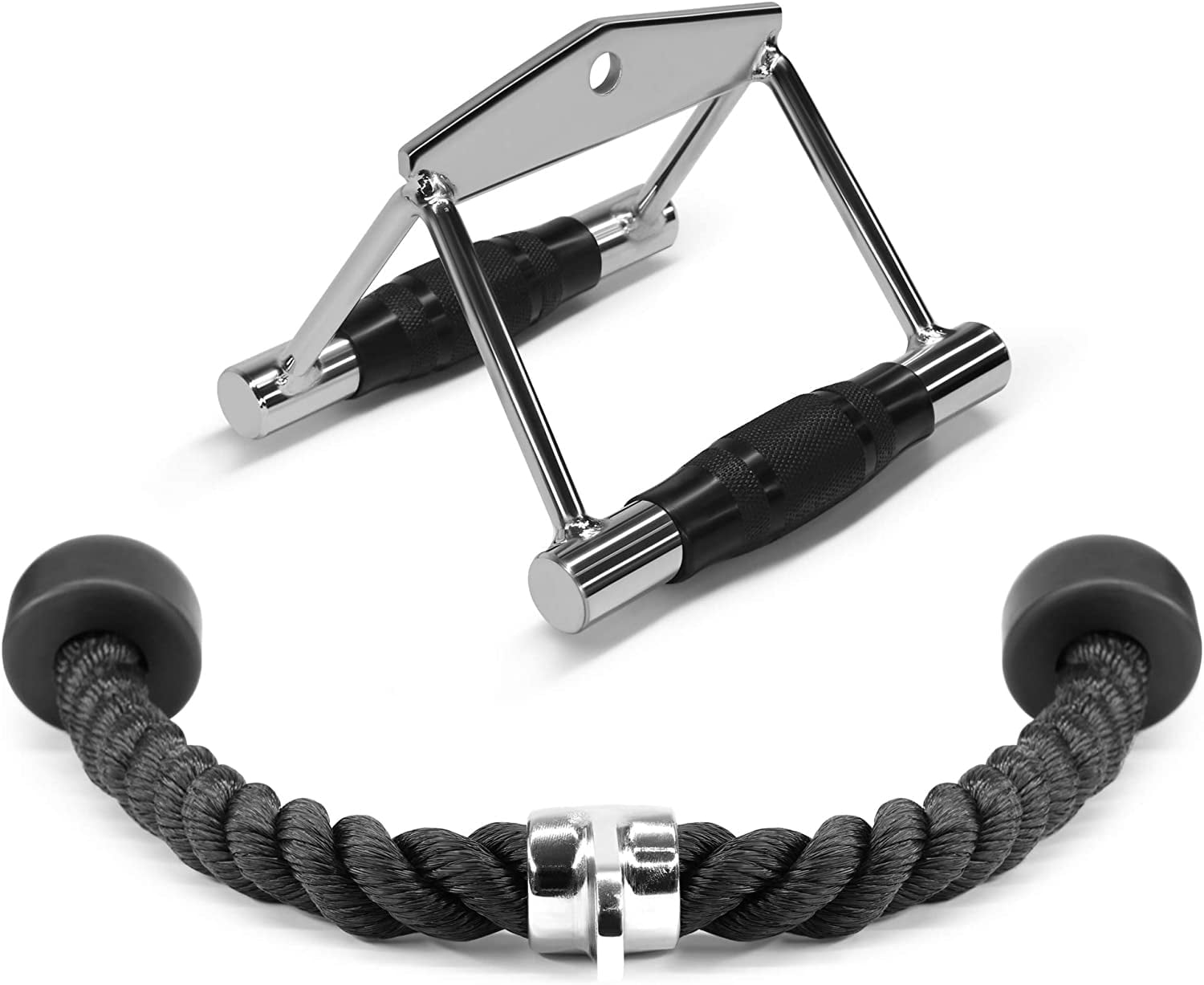 Yes4All Double D Handle + Tricep Rope Cable Attachment Combo - Walmart.com