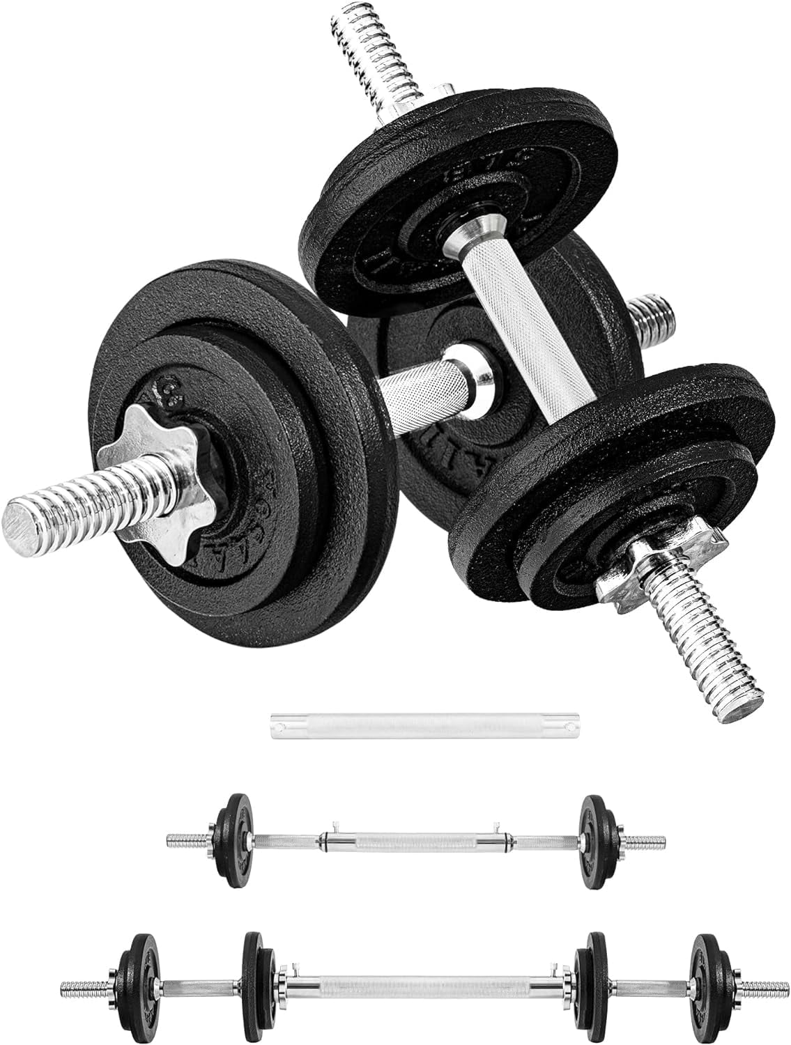 Yes4All Adjustable Dumbbell Set with Weight Plates, Star Lock Collars ...