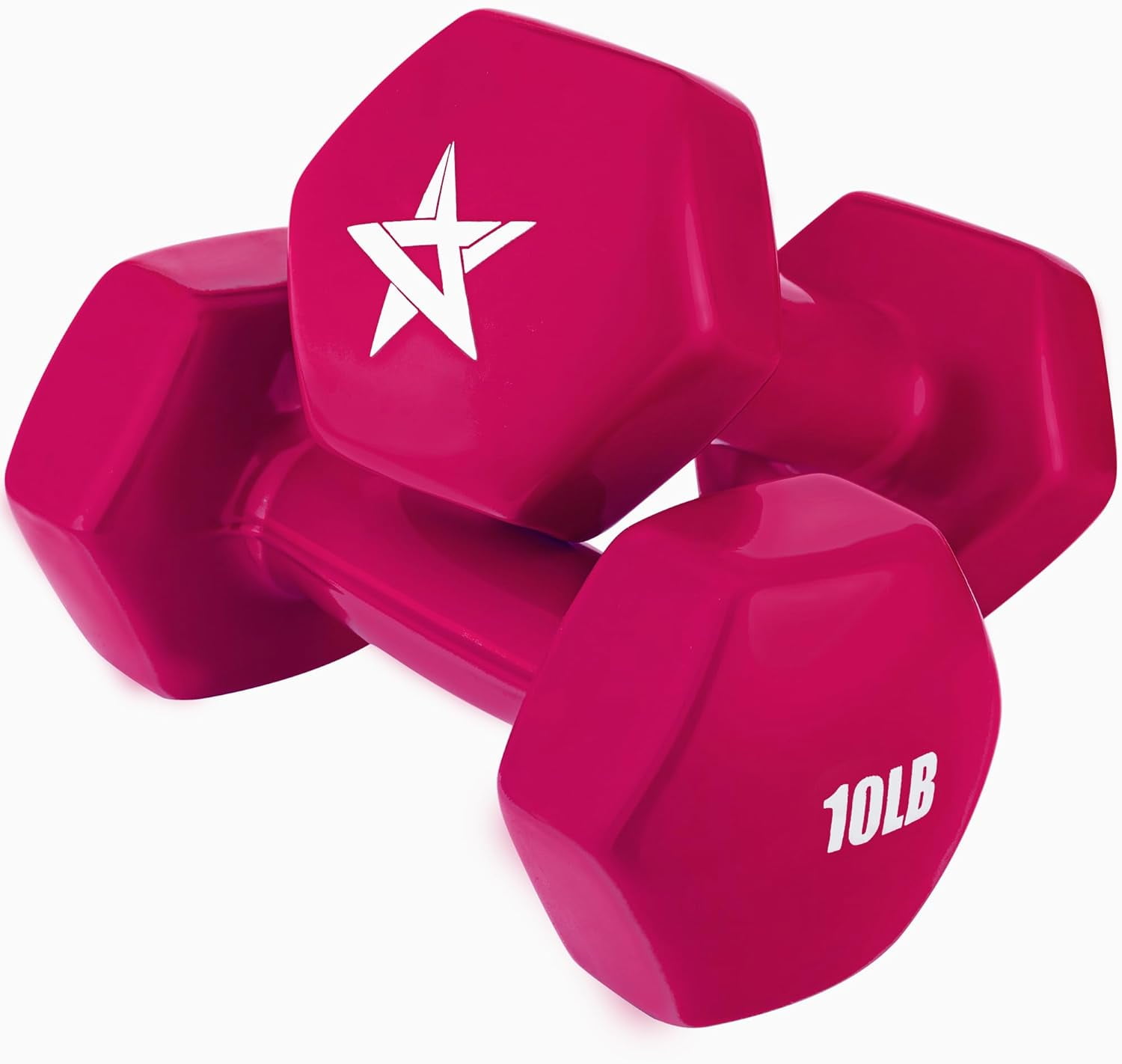 Yes4All 10lb Pair of Vinyl Hexagon Dumbbells - Dumbbells Set of 2 Hand ...