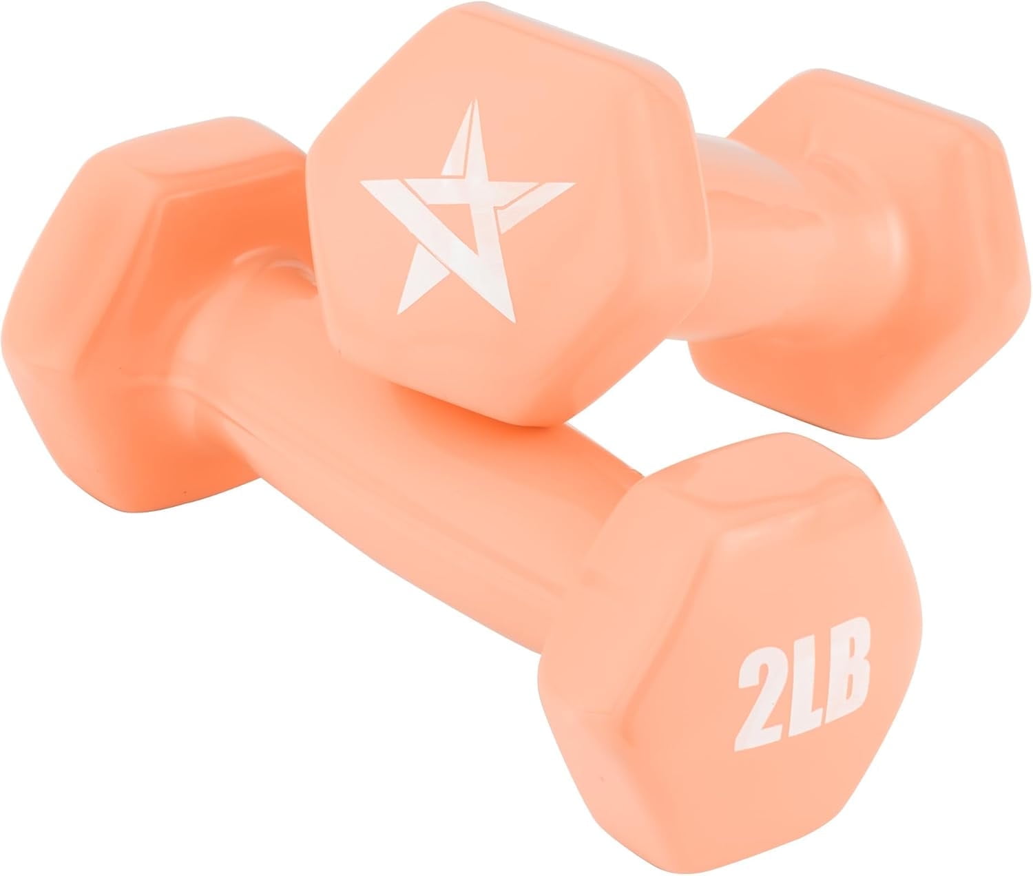 Yes4All 2lb Pair of Vinyl Hexagon Dumbbells - Dumbbells Set of 2 Hand ...
