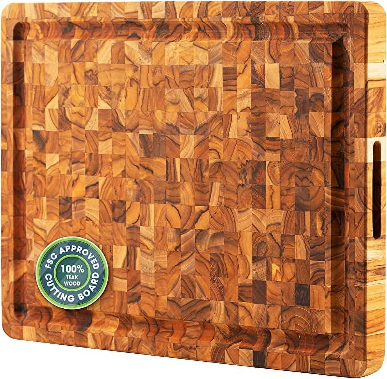 Durable Teak Cutting Boards, [24''L x 18''W x 1.5” Thick], End Grain ...