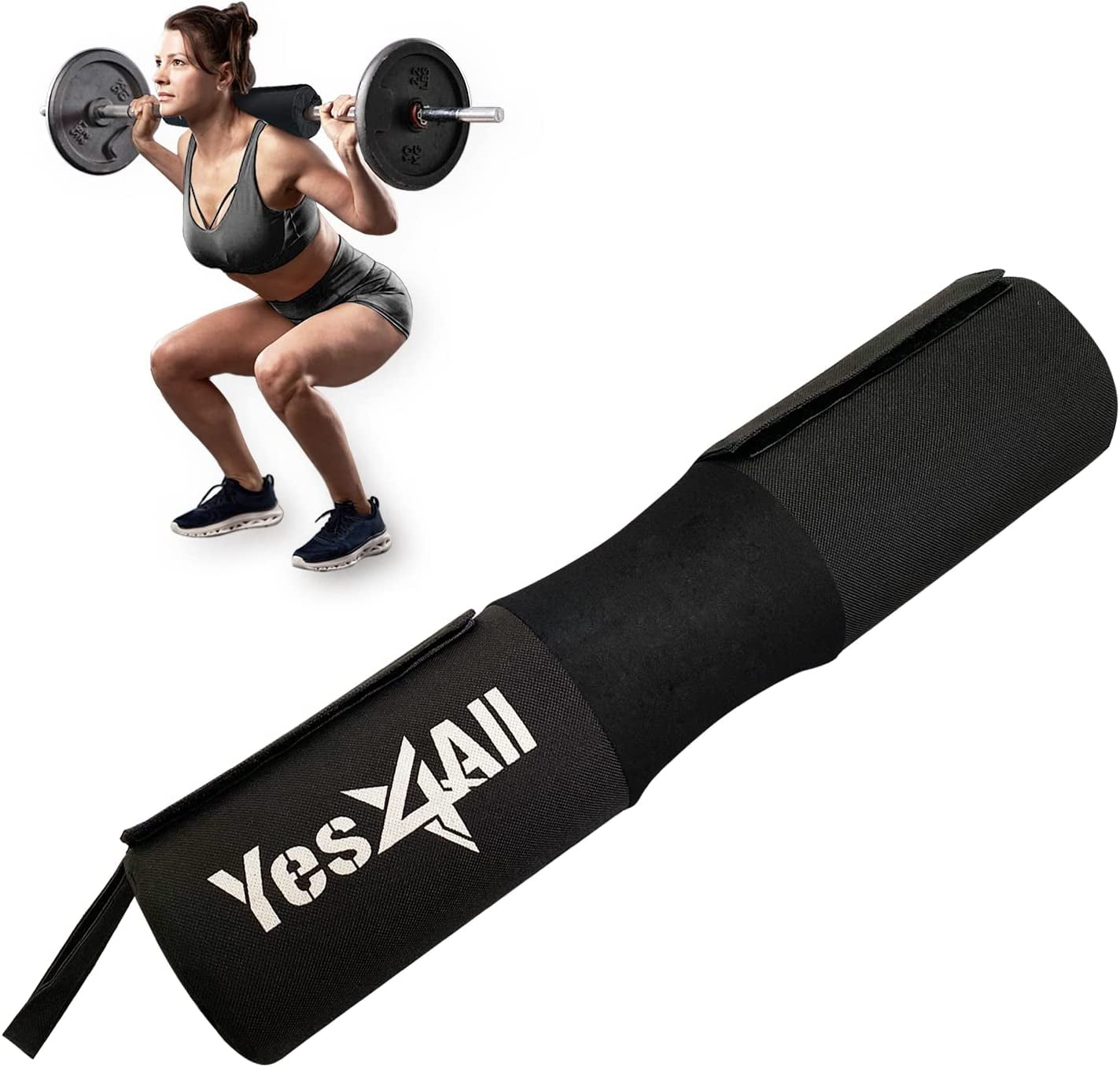 Yes4All Ergonomic Barbell Pad, Cushion Bar Foam for Neck, Weight ...