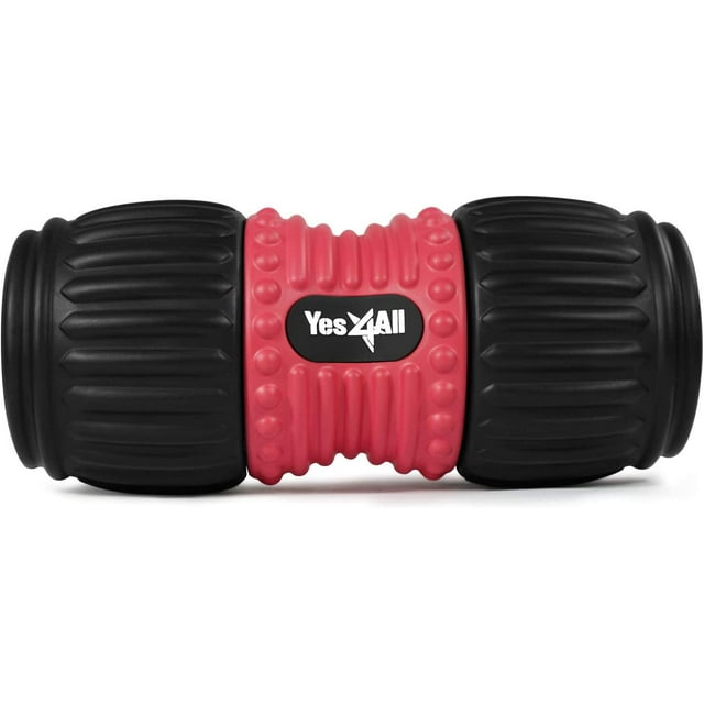 Yes4All Foam Roller Massage Peanut Ball Roller Black and Red - Walmart.com