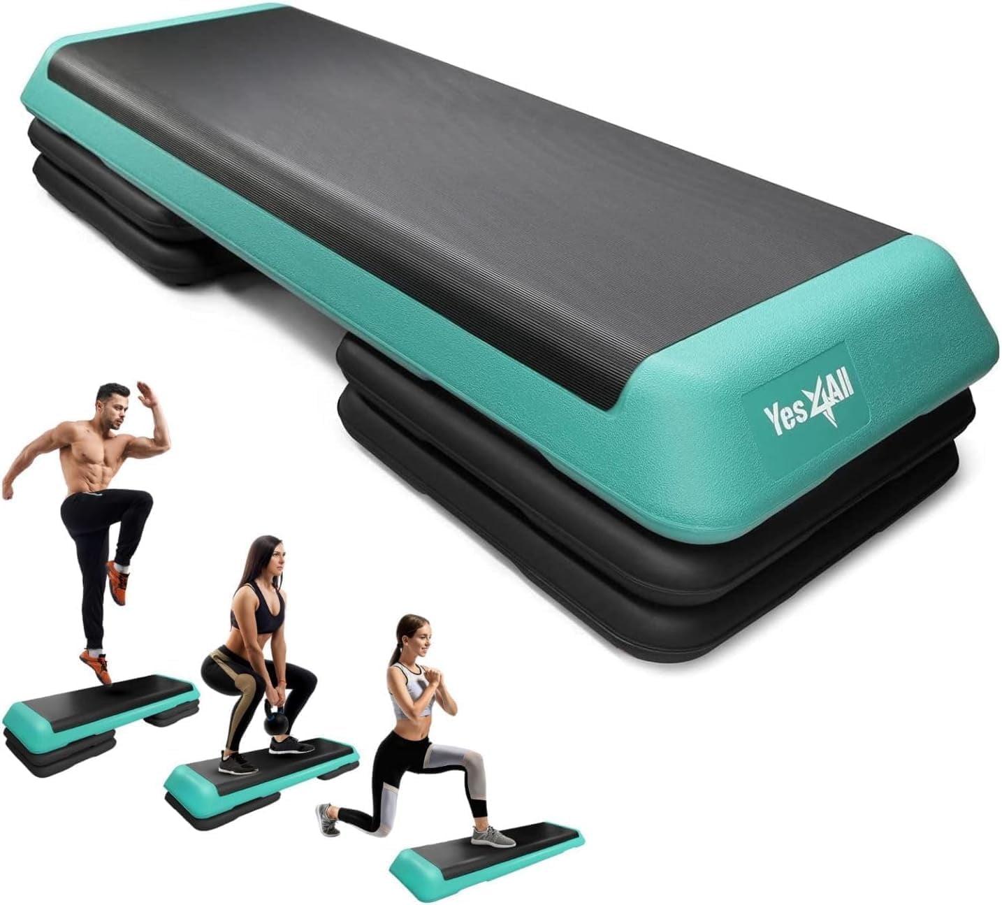 Yes4All Health Club-Sized Adjustable Aerobic Exercise Step Platform ...