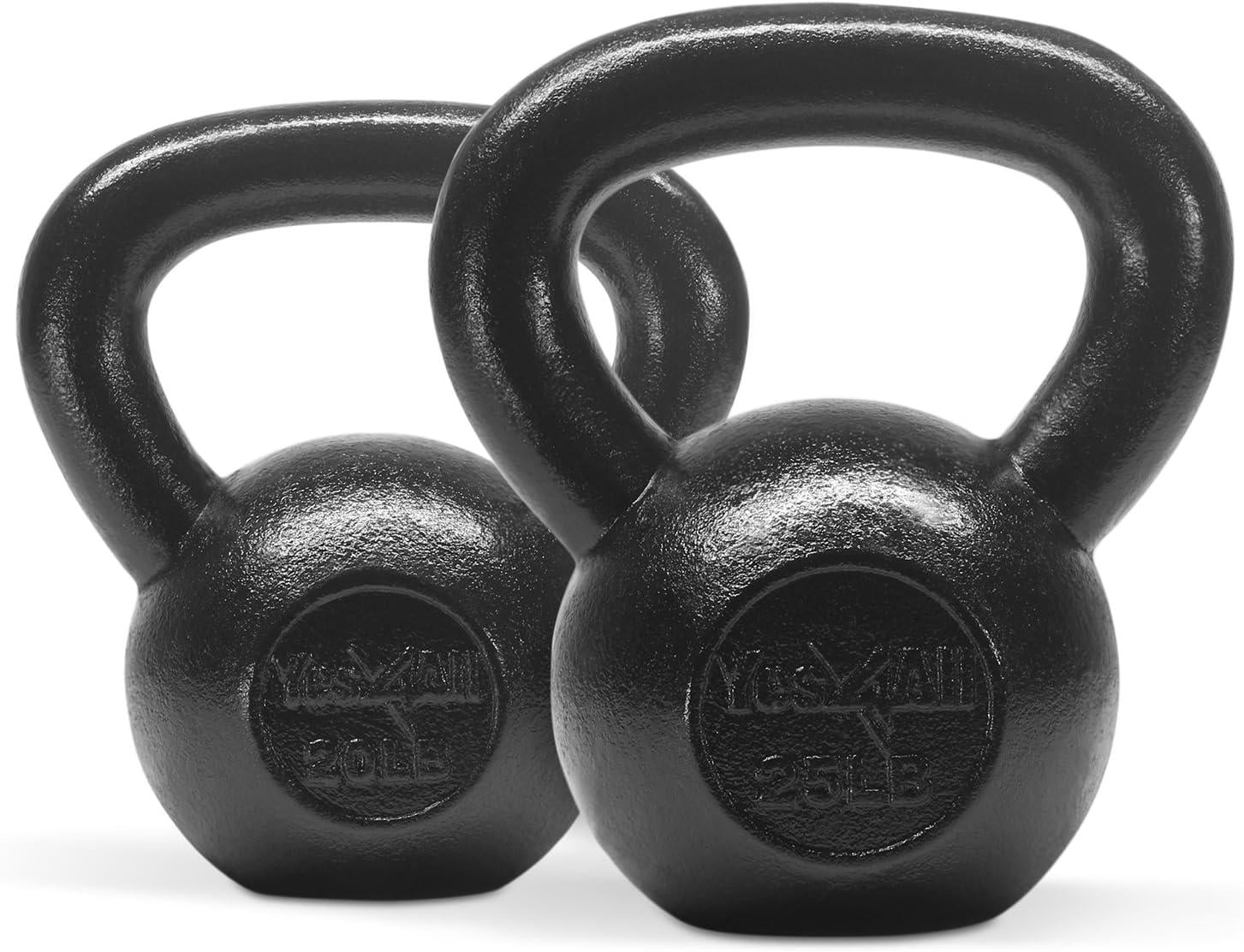 Yes4All Kettlebell Cast Iron Sets 5 - 10 - 15 - 20 - 25 - 30 lbs, Multi-Level from Beginners to ...