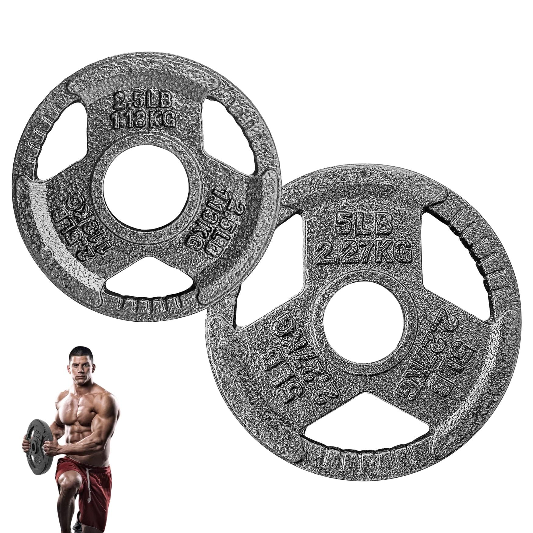 Yes4All Olympic 2-inch Grip Plate Weight Set (2x2.5lb/2x5lb) - Walmart.com