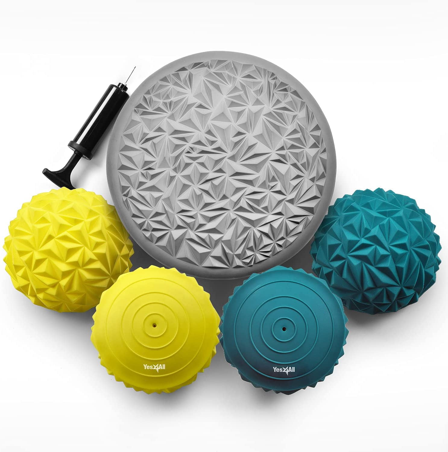 Yes4All Rocky Balance Pods and Balance Disc Set – Sensory Balance Pods ...