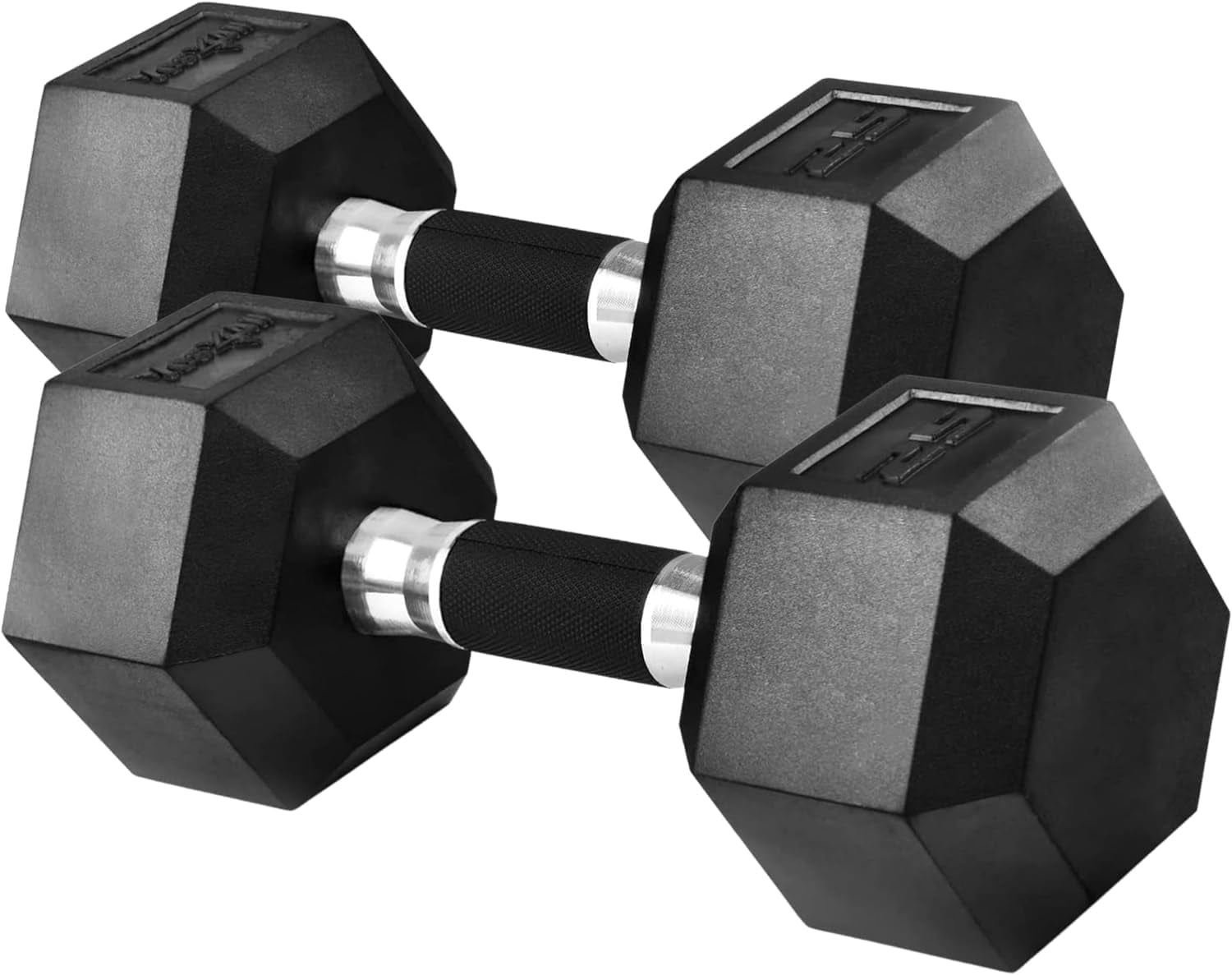 Yes4All Rubber Hex Dumbbells, 25lbs Pair, Durable Grip, Noise Reduction ...