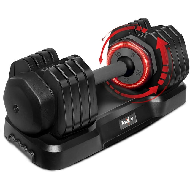 Yes4All Selectorized Dumbbell 25lb/11.4kg Black Original - Walmart.com
