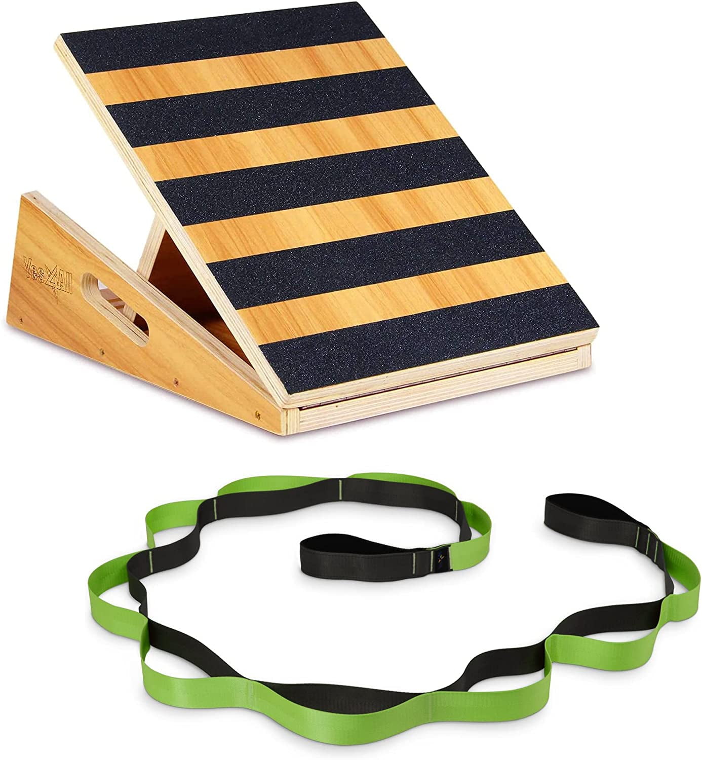 Yes4All Slant Board 5 Angles Partial Coverage Design + Green Stretch ...