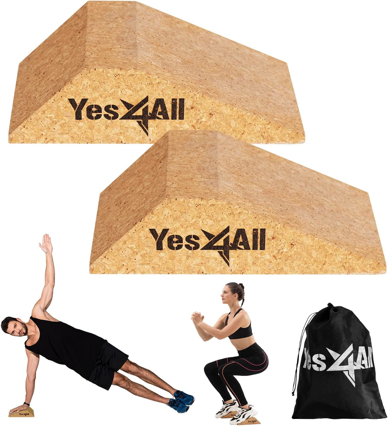 Yes4All Squat Wedge Block for Deadlift Exercise, Weight Training, Home ...